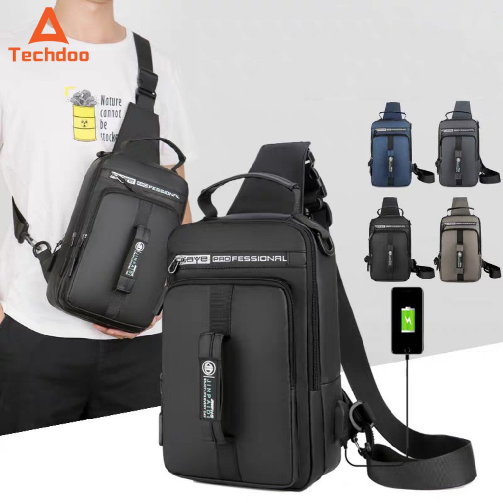 Jual Techdoo Tas Selempang Pria Sling Bag Tas Slempang Tas Ransel ...
