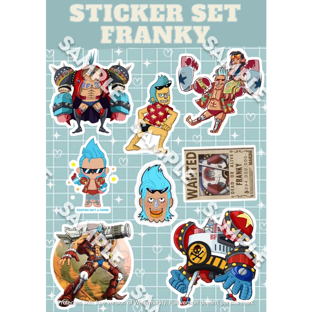 Jual STICKER CHIBI A6 ONE PIECE STAW HAT PIRATES VER LUFFY ZORO SANJI ...