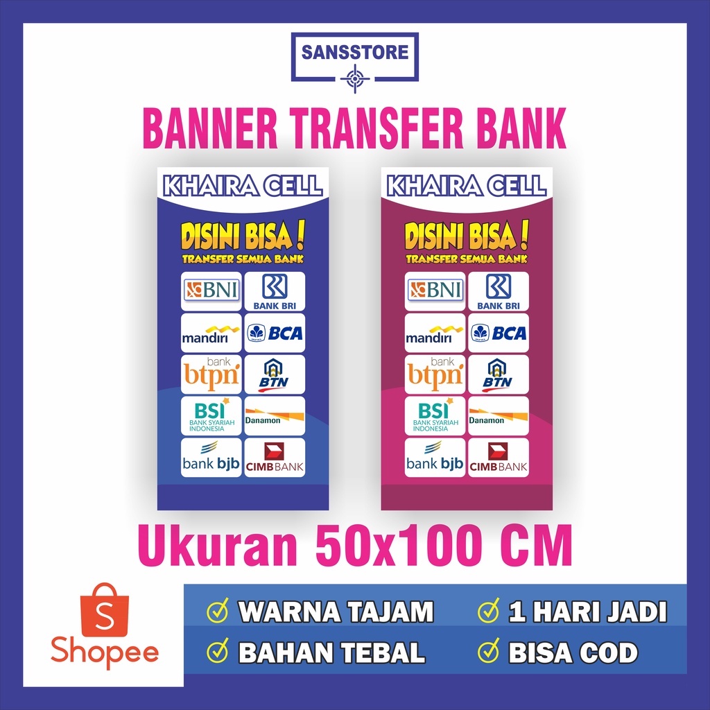 Jual BANNER TRANSFER BELI 1 DAPAT 2 ANTAR BANK BENNER BENER SPANDUK ...