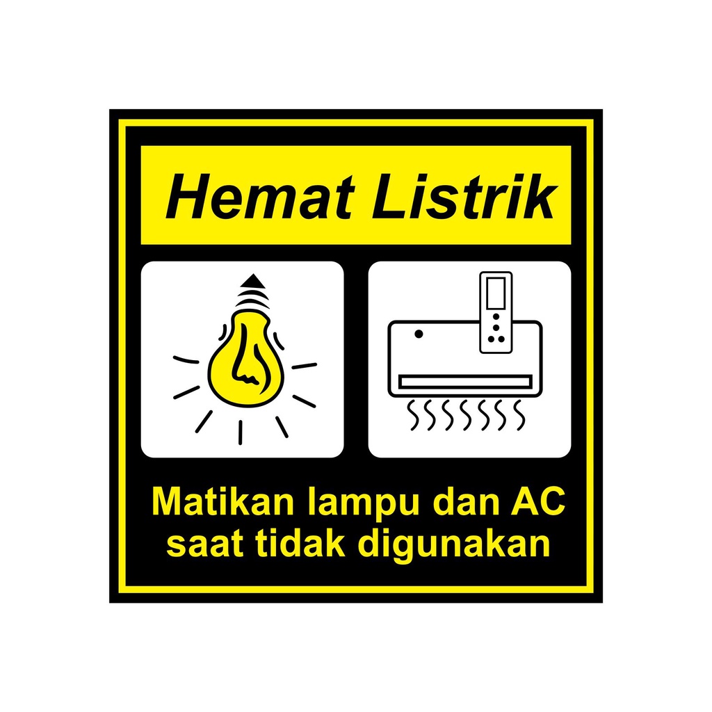 Jual STIKER VINYL HEMAT LISTRIK 10 x 10 CM SING RAMBU K3 | Shopee Indonesia