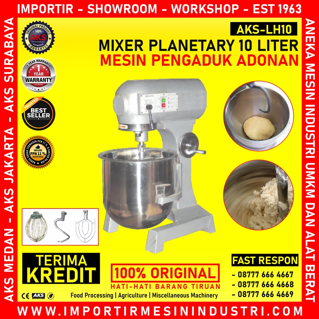 Jual Mesin Pengaduk Adonan Roti / Mixer Adonan Roti 10 Liter Type LH10 ...