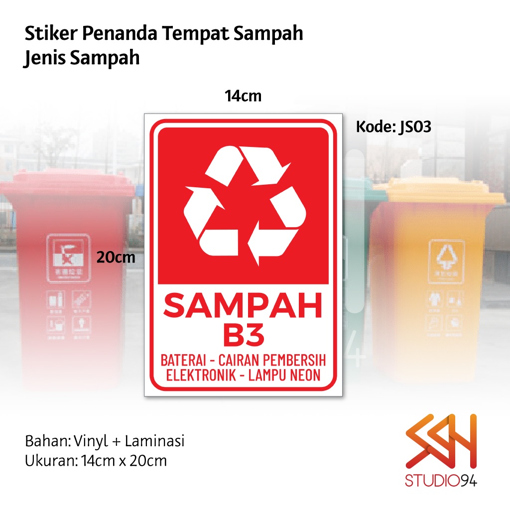Jual Stiker Penanda Tempat Jenis Sampah | Organik Non Anorganik Medis ...
