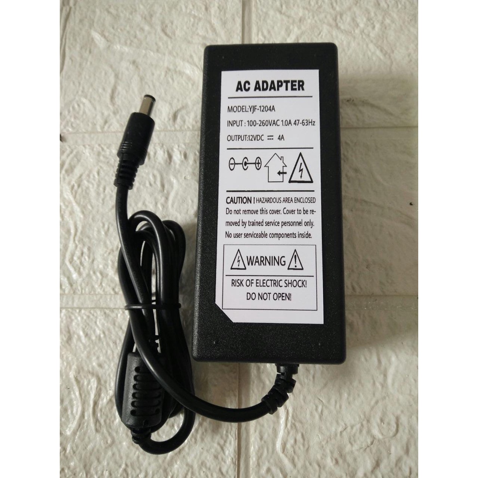 Jual AC ADAPTER 12V 4A model YJF-1204A Jek DC 5.5mm X 2.1mm- 2.5mm ...