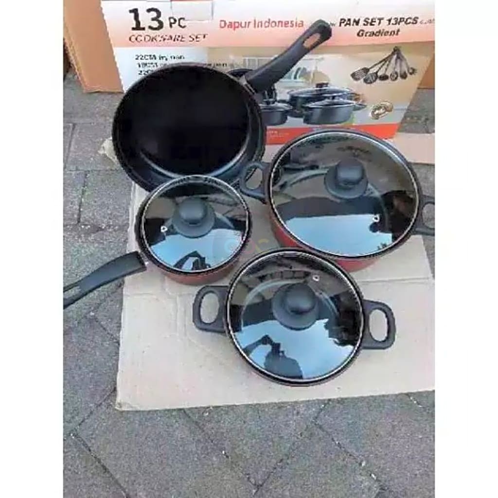 Jual Panci Set TRI J 13 Pcs Cookware MARBLE | Shopee Indonesia