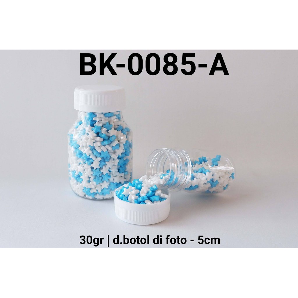 Jual BK-0085-A Sprinkles sprinkle sprinkel bintang biru putih 30gr ...