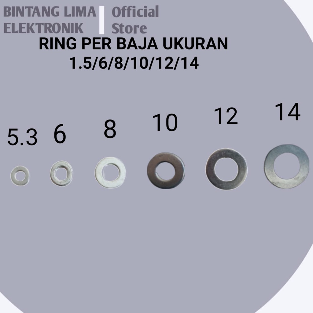 Jual Ring Per Baja Ukuran 5,3 /6 / 8 / 12 / 14 .Ring - Plat/Aneka ...