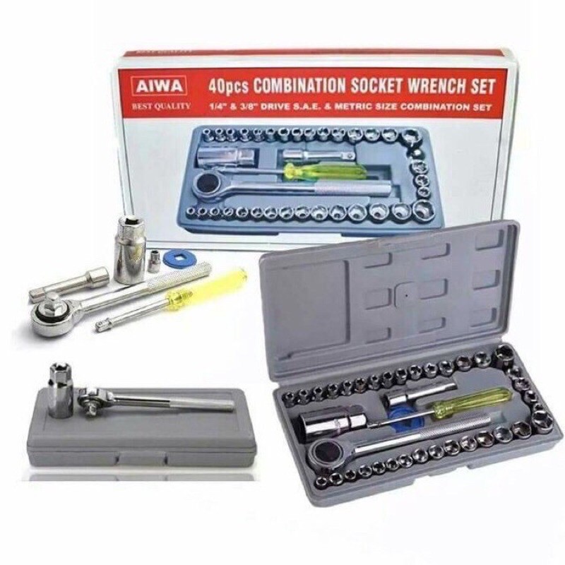 Jual Socket Wrench Set Tool 40 Pcs - Kunci Sok Set | Shopee Indonesia