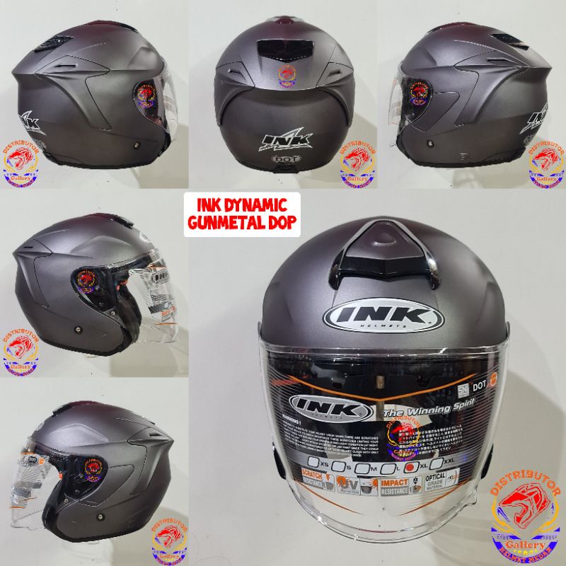 Jual HELM INK DINAMIC / INK DYNAMIC ABU DOP / GUNMETAL DOP | Shopee ...