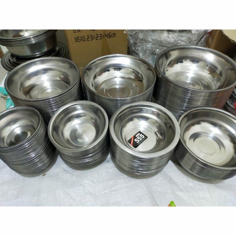 Jual BASKOM KOREA WADAH SAYUR MANGKOK KOBOKAN MANGKUK STAINLESS STEEL BUAH TEBAL ANTI KARAT ...