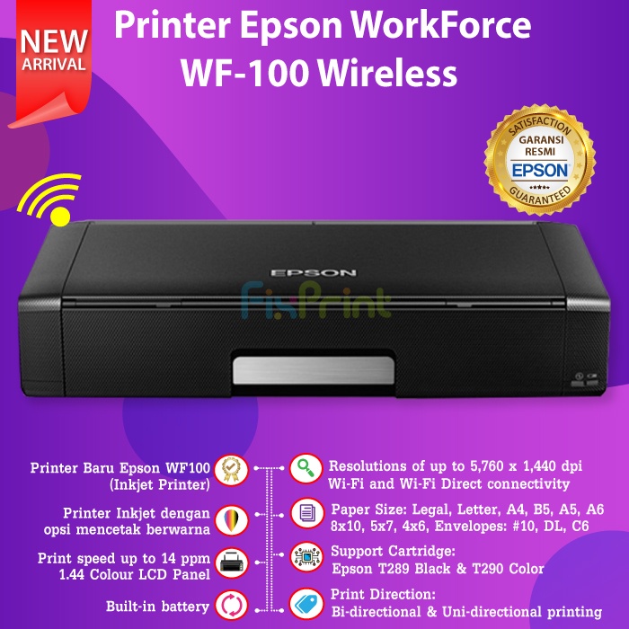Jual Printer Epson Inkjet WorkForce WF-100 WF100 Wireless New | Shopee ...