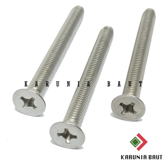 Jual BAUT OBENG PLUS + BAUT JF M8 BAUT GALVANIS PUTIH DRAT 8 MM PITCH 1 ...