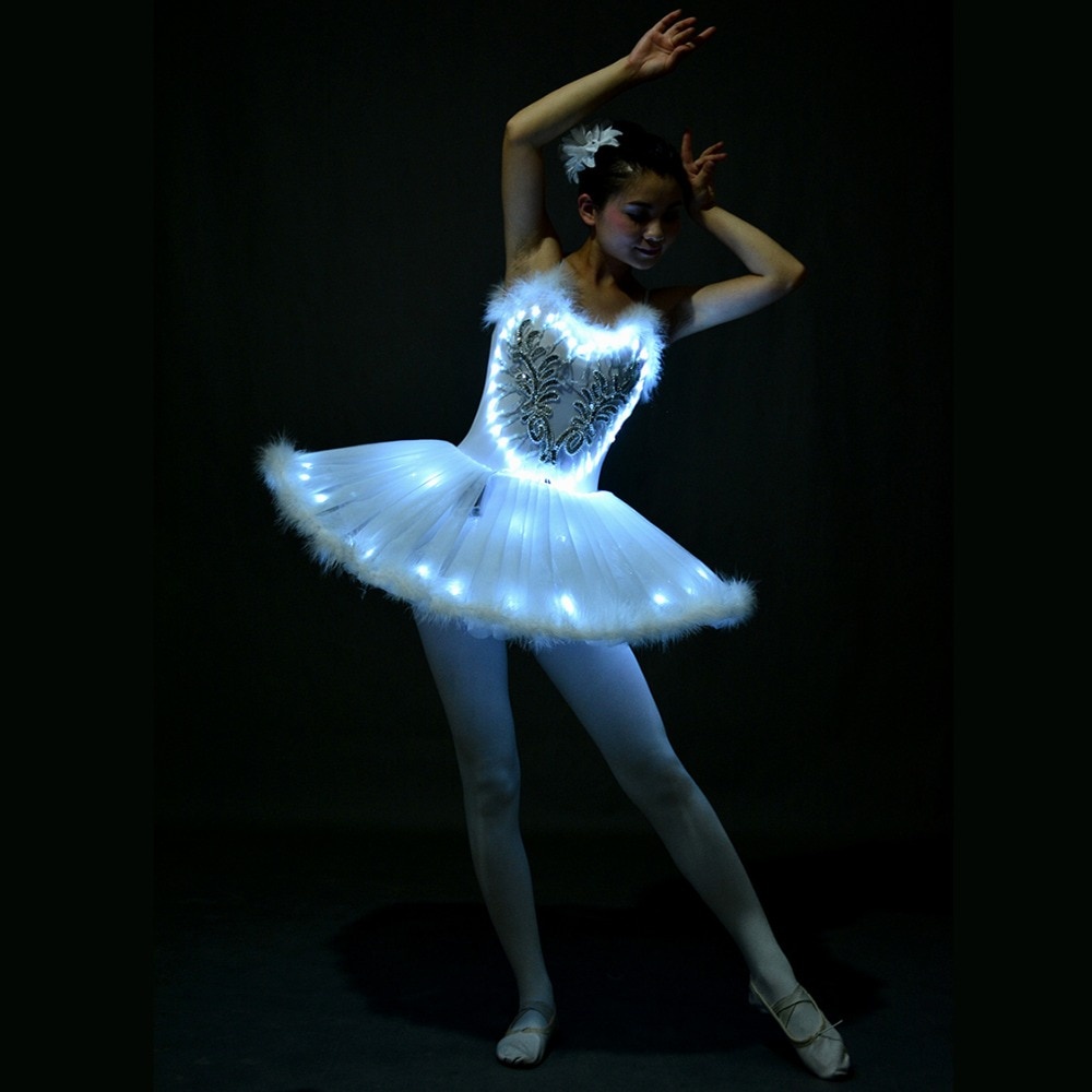 Jual PreOrder Led Light White Swan Lake Ballet Dress Girls Kids Women ...