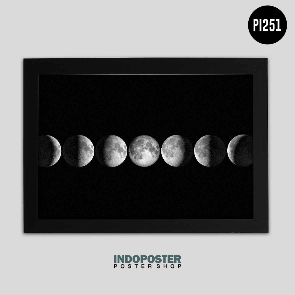 Jual Poster Aesthetic Phases of the Moon Lunar Phase Fase Bulan ...