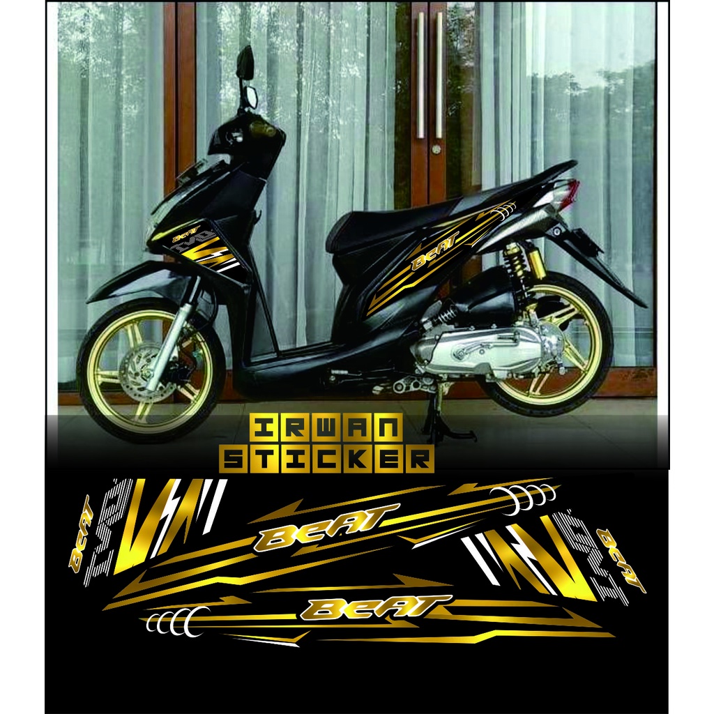 Jual striping beat fi variasi costum gold | Shopee Indonesia