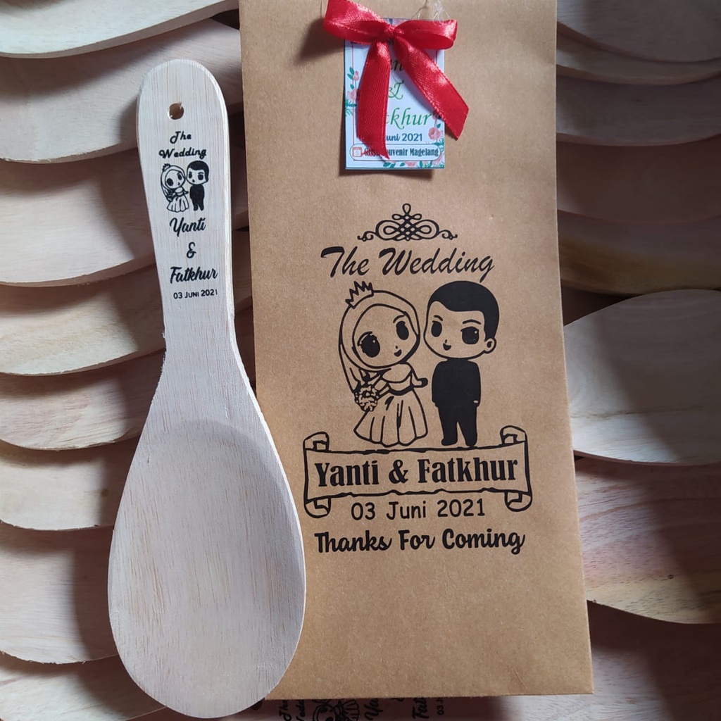 Jual Souvenir Centong Kayu kemas Amplop | Shopee Indonesia