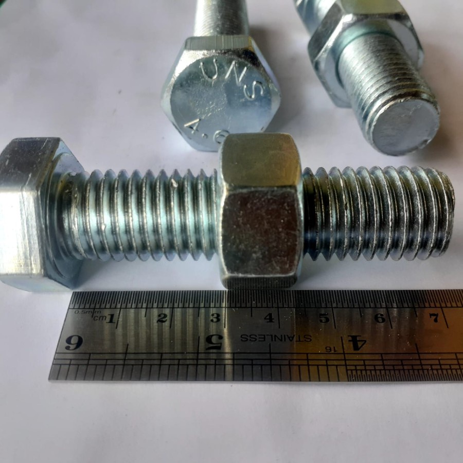 Jual BAUT MUR PUTIH M16 X 70 / BMP M16X70 / BAUT M16X70 PUTIH BMP M16 X 70 KUNCI 24 | Shopee ...