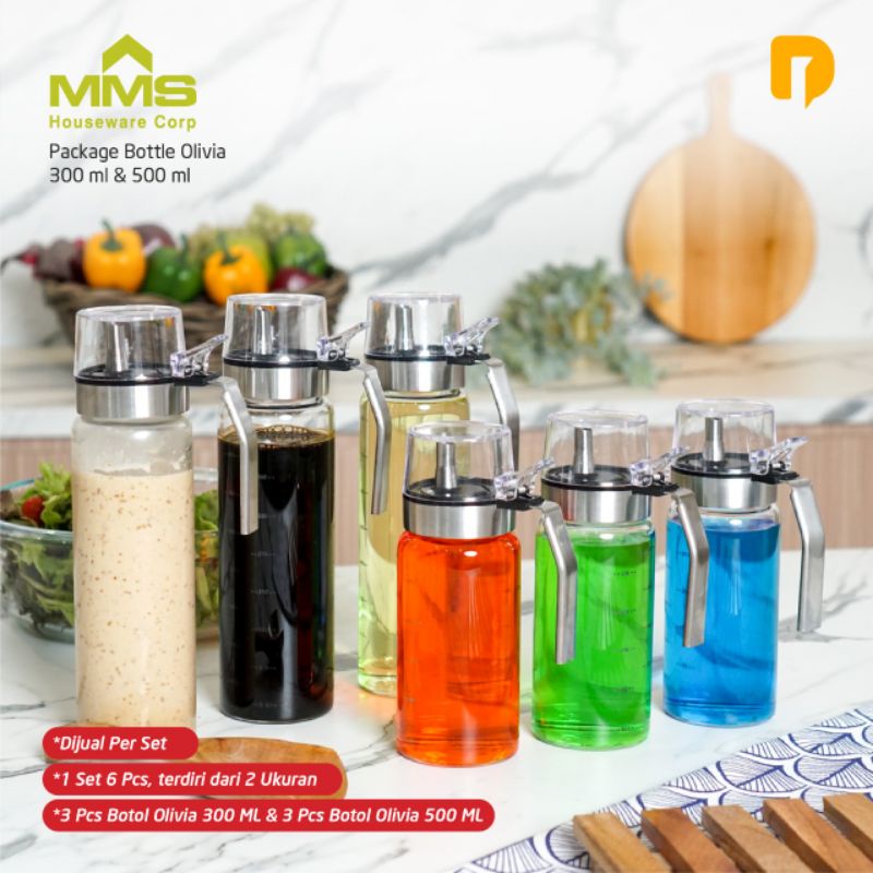 Jual MMS- Bottle Olivia/Botol serbaguna 300 ml + 500 ml ( isi 6 pc ...