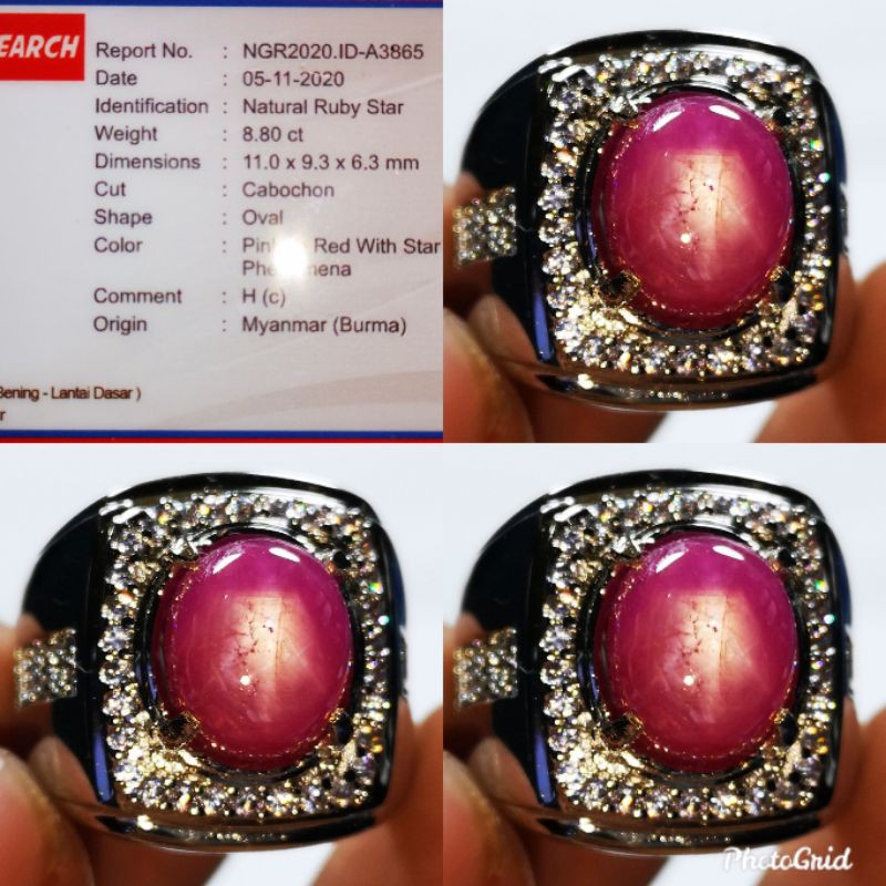 Jual Natural Red Ruby Star Burma Fatkwa Antik + Memo Ngr Lab | Shopee ...