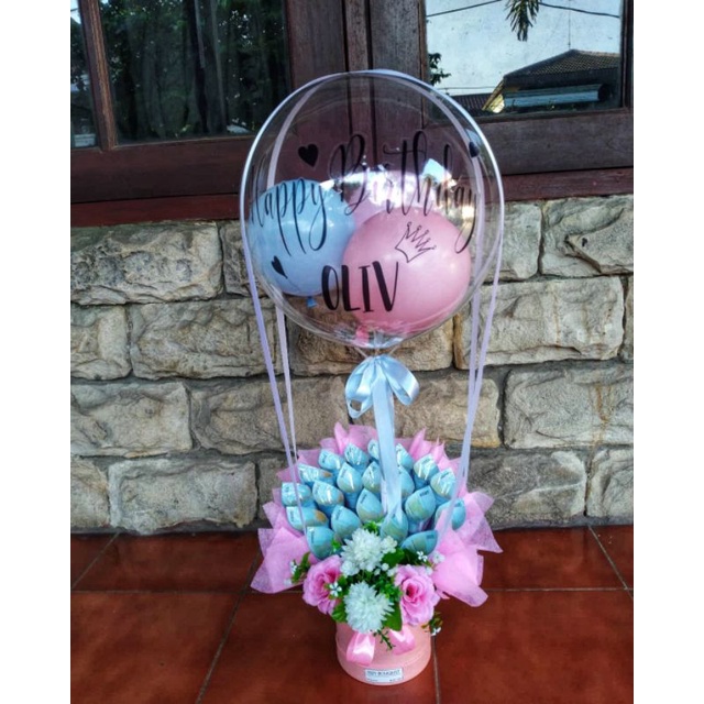 Jual BUKET BUNGA TULIP /BUKET UANG BOX BALON/ UANG DOLLAR TEMA PUTIH ...