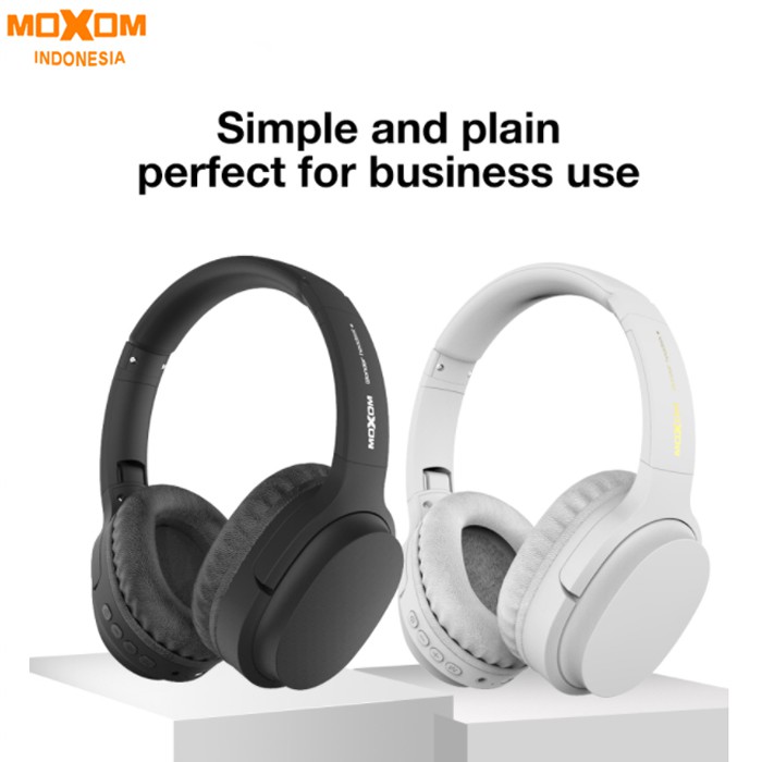 Jual MOXOM Headphone Bluetooth Wireless Bass HI FI Support SD Card MX ...