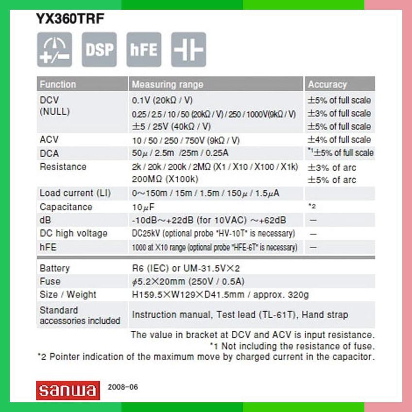 Jual Sanwa Yx360Trf Analog Multimeter Yx 360Trf Multitester | Shopee ...
