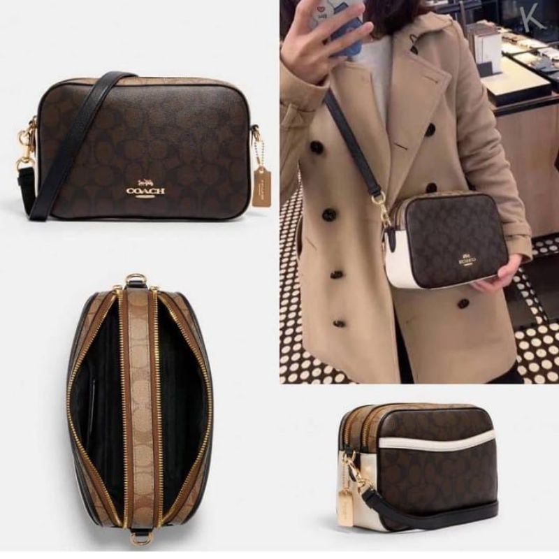 Jual Tas Coach C1767 original Jes Crossbody In Blocked Signature Canvas | Shopee Indonesia