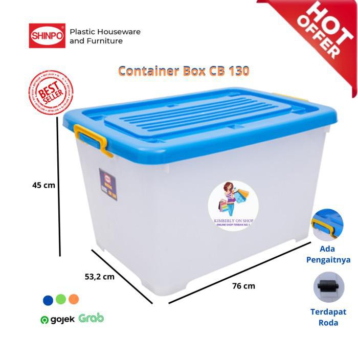 Jual Container Box Plastik Menyimpan Serbaguna Mega CB 130 - Shinpo - Biru | Shopee Indonesia