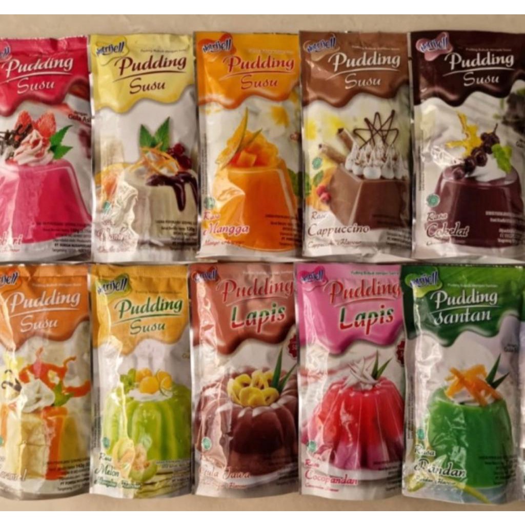 Jual NUTRIJELL PUDDING SUSU SANTAN LAPIS VARIAN RASA - BUBUK JELLY ...