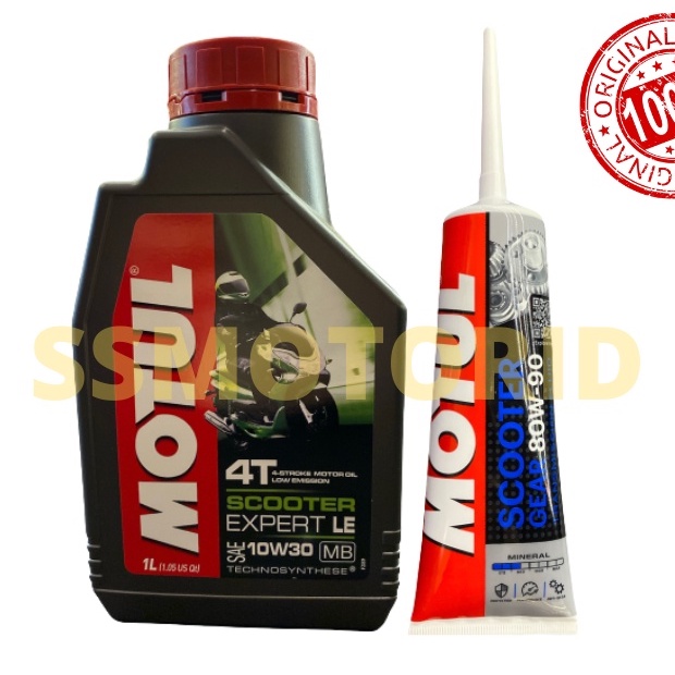 Jual Paket Oli Mesin Motor Matic Motul Scooter Expert LE 1000ML atau 1L dan Oli Gardan Motul ...