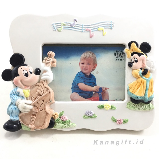 Jual (DISNEY) Mickey & Minnie Mouse rectangle horizontal ceramic photo ...