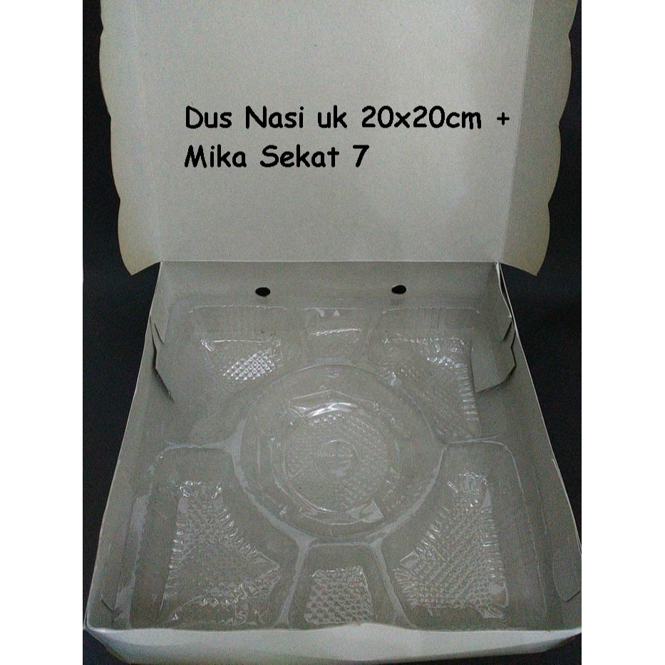 Jual 1 Set Dus Nasi + Mika Nasi Sekat 7 / Box nasi 20x20 / Dus Nasi ...