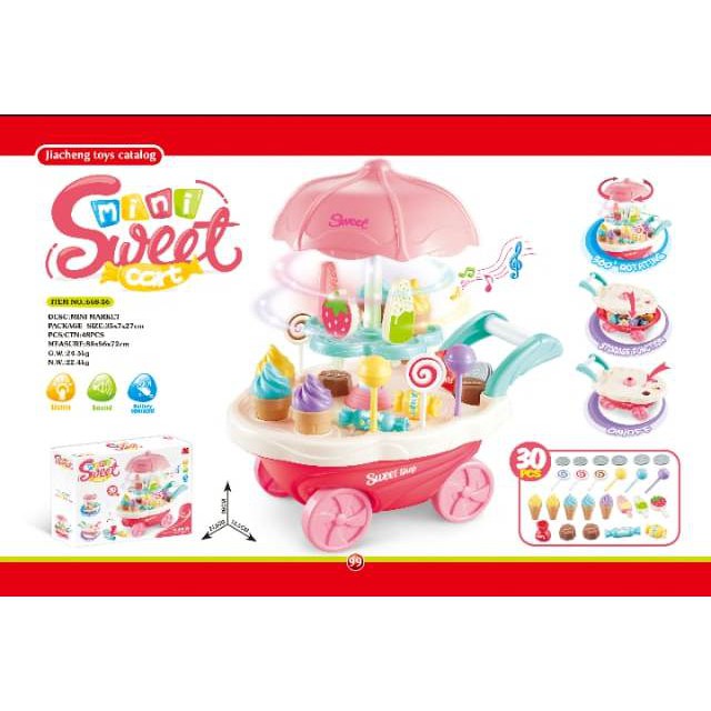 Jual MAINAN ANAK SWEET SHOP ICE CREAM CANDY ROLLING GEROBAK JUALAN ANAK ...