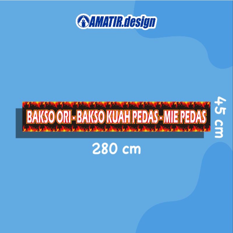 Jual BANNER BAKSO, BANNER PENTOL KUAH PEDAS, BANNER MIE PEDAS (45x280 ...