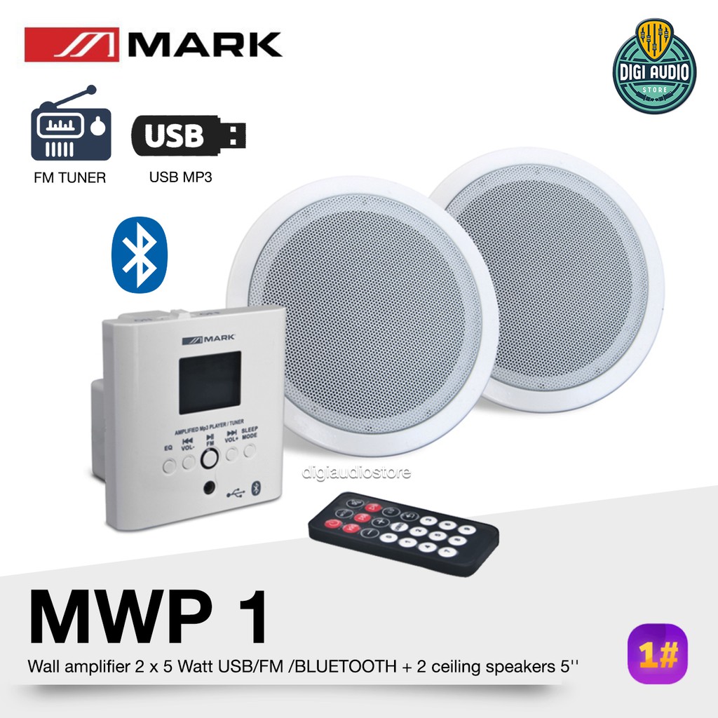 Jual Paket Speaker Ceiling Pasif & Wall Power Amplifier MARK MWP1 ...