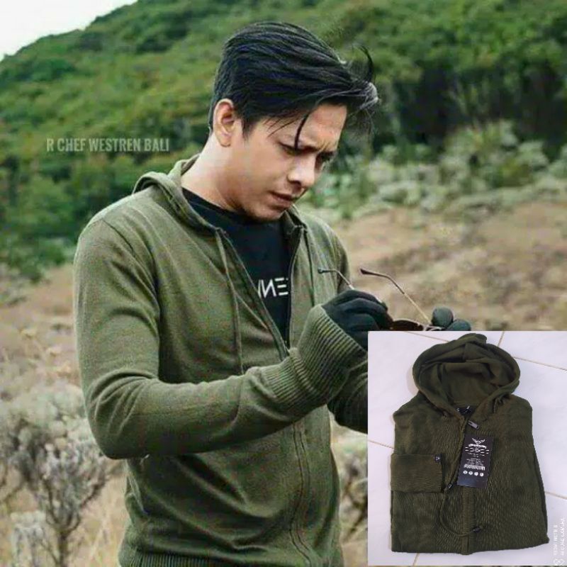 Jual jaket rajut GRLT hijau army polos | Shopee Indonesia