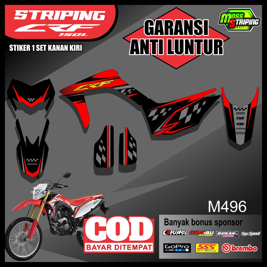 Jual STIKER STRIPING LIST VARIASI MOTOR SEMI FULL DECAL HONDA CRF 150L ...