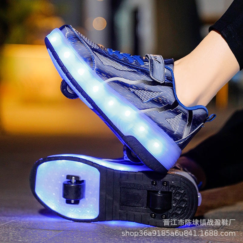 Jual Sepatu Roda 2 Heelys Helis Lampu LED Menyala Charge 2020 universal ...