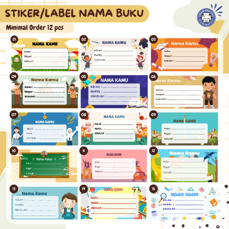 Jual Stiker Nama Buku / Stiker Custom Nama Buku Sekolah | Shopee Indonesia