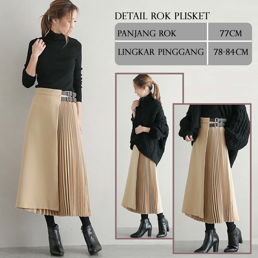 Jual Rok Plisket Premium Panjang Terbaru Lipatan Besar Import Korea ...