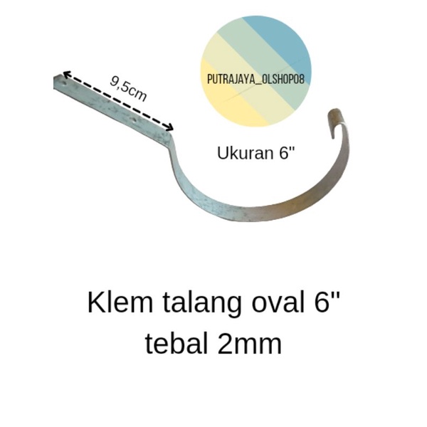 Jual klem talang setengah lingkar 6" klem talang oval 6" gantungan ...