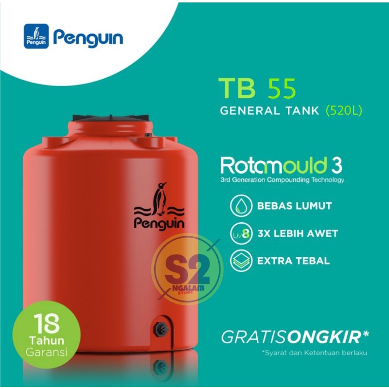 Jual Tandon Air /Toren Air /Tangki Air - PENGUIN R3 520 Liter (Invoice ...