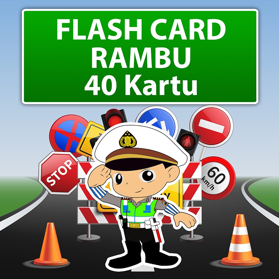 Jual Kartu Flash Card Edukasi Anak Lengkap Mengenal Rambu Lalu Lintas ...