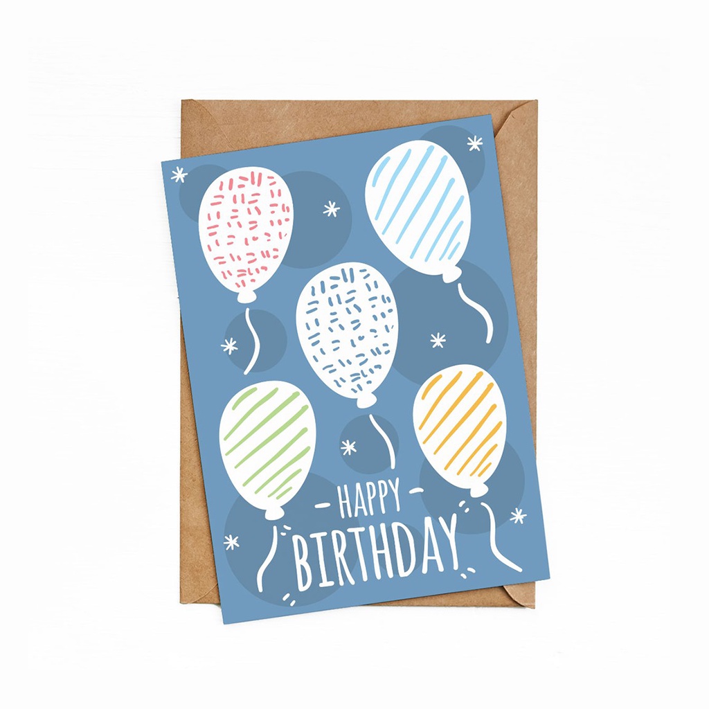 Jual Bukuqu Greeting Cards GC001 - HBD Biru - Kartu Ucapan | Shopee ...