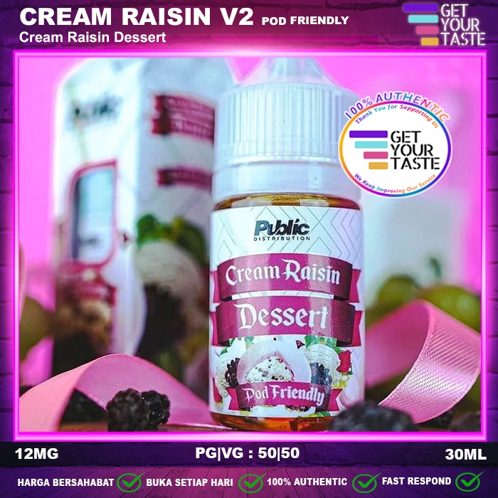 Jual Liquid Cream Raisin V2 Dessert Pods Friendly 30ML by Public ...
