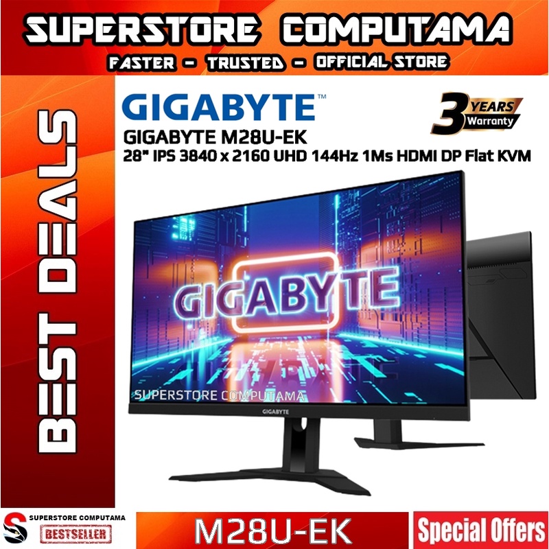 Jual Monitor LED Gaming Gigabyte M28U EK 28" IPS FLAT UHD 144Hz 1Ms ...