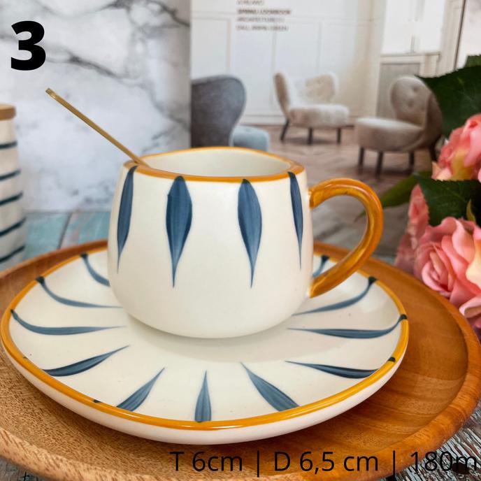 Jual WASEDA Cangkir Mug Keramik Kecil Japanese Retro Cup with Saucer ...