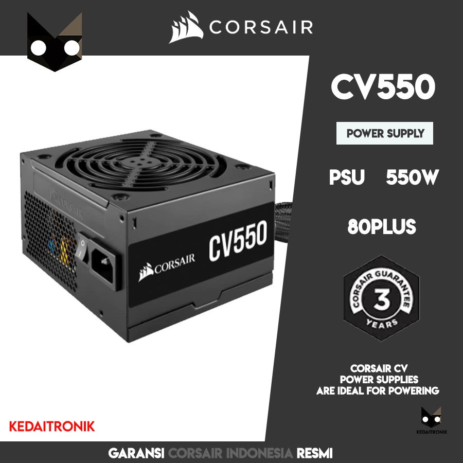 Jual Corsair Power Supply CV550 550 Watt 80 Plus Bronze Compact Design ...