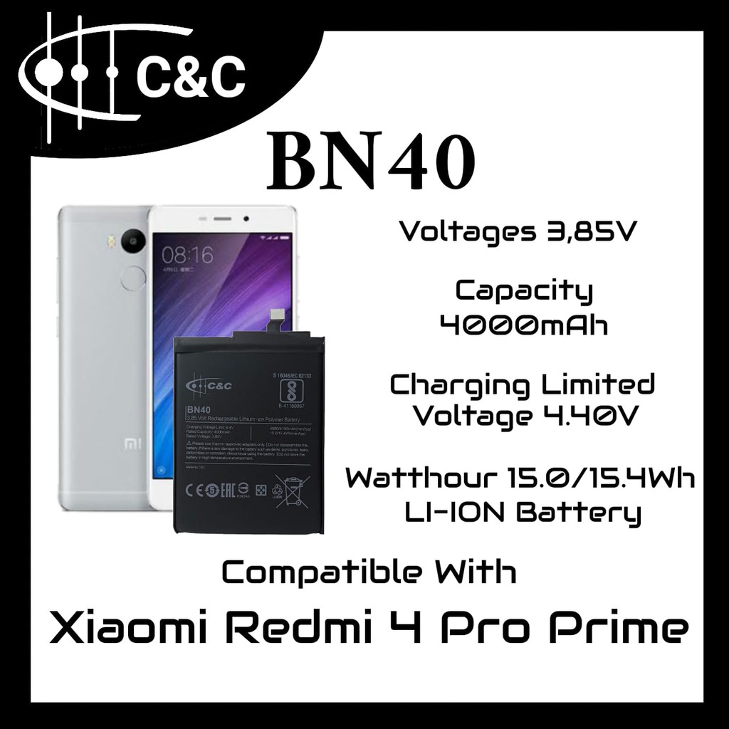 Jual (188) Batre battery baterai Xiaomi Redmi 4 pro / BN40 | Shopee ...