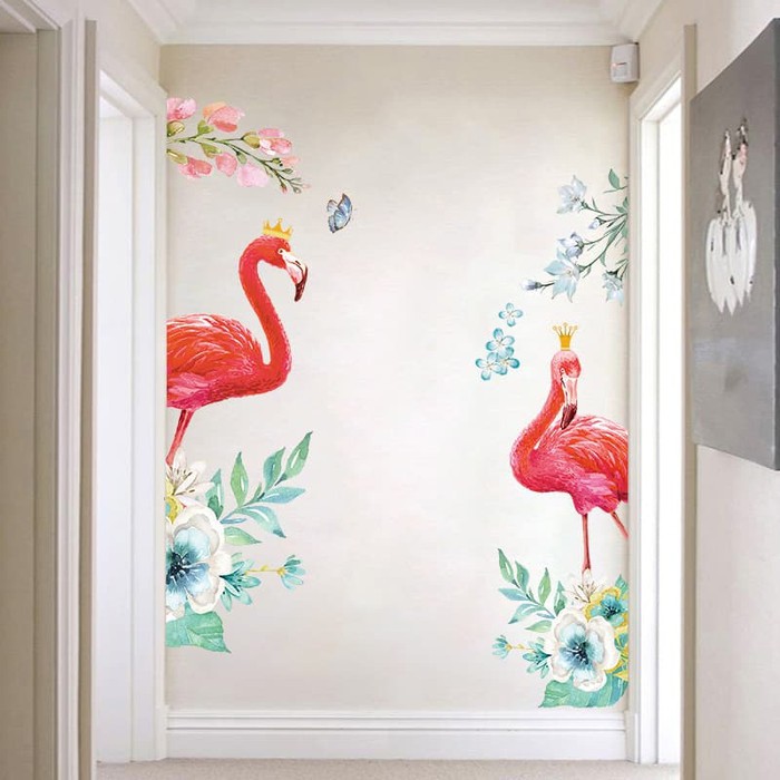 Jual Stiker Dinding / Kaca / Wall Sticker (2 Burung Flamingo Bermahkota ...