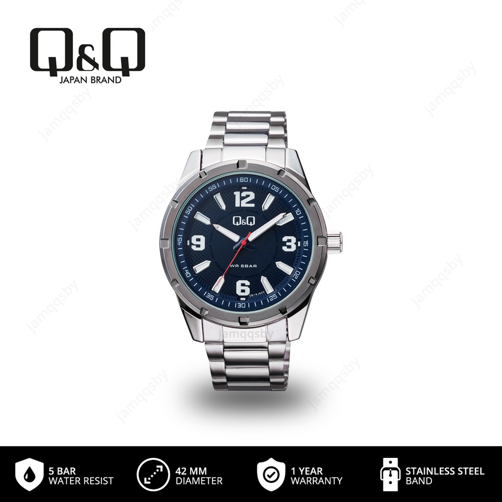 Jual Q&Q QnQ QQ Original Jam Tangan Pria Analog - QB14 QB14J Water ...